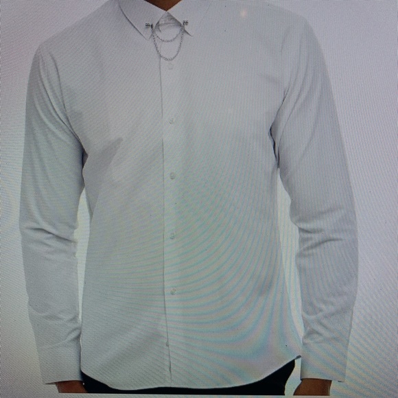 Ecco | Shirts | Nwt Mens Pin Collar Long Sleeved Dress Shirt With Pin ...